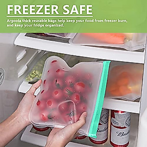 Reusable Food Storage Bags, 18 Pack BPA Free Reusable Freezer Bags, Leakproof Storage Bag for Food (6 reusable gallon bags & 6 reusable sandwich bags & 6 reusable snack bags)