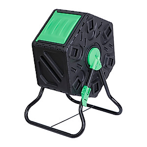 Saicool 18.5 Gallon Compost Bin Tumbling Composter, Heavy-Duty Compact Chamber Outdoor Compost Tumbler - Easy-Turn, Fast-Working System BPA Free