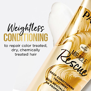 Pantene Hair Mask, Miracle Rescue Deep Conditioning Treatment, Hydrate Dry Hair, Pack of 2, 8 Oz Each