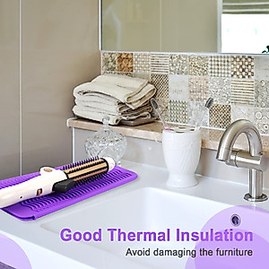 Shappy 2 Pieces Flat Iron Case Heat Resistant Travel Bag Curling Iron Case and Holder Neoprene Straightener Holder and Silicone Hot Tools Flat Iron Travel Bag(Starry Sky)