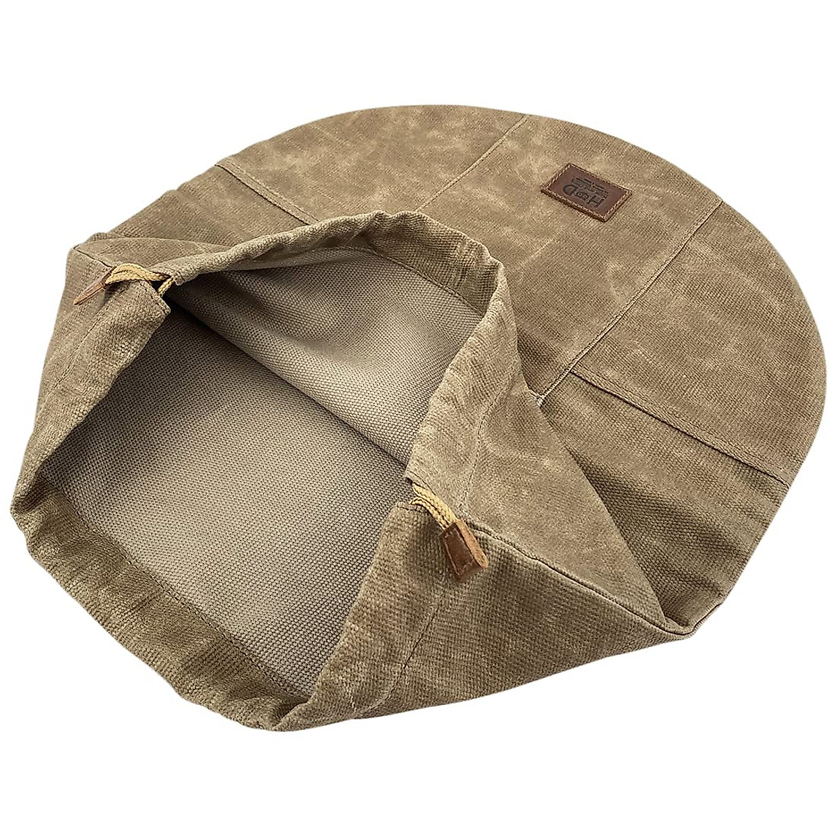 Hide & Drink, Rustic Bag for 12 Inch Frying Pan, Case for Skillet Without Nonstick Coating, Waxed Canvas, Handmade, Fatigue