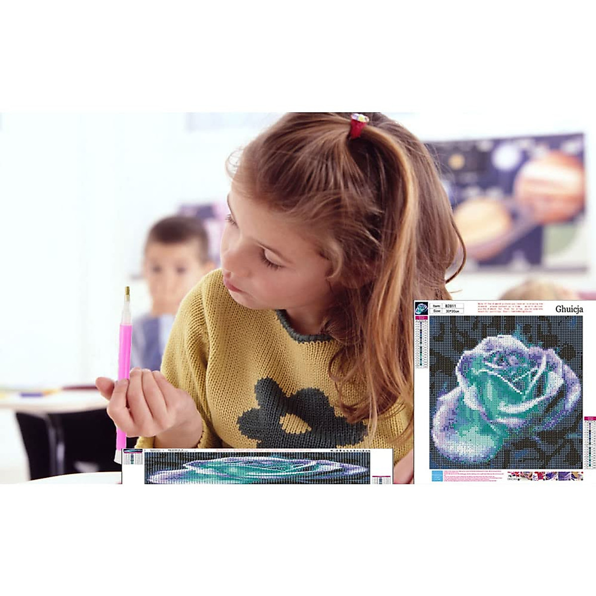 4 Pack Diamond Painting Kits for Adults 5D Rose Flower Diamond Art Kit for Beginners, DIY Paint with Round Full Drill Diamonds Paintings Gem Art for Christmas Home Wall Decoration Gift 11.8x11.8in