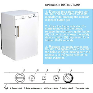 SMETA Propane Refrigerator RV 3 way Off Grid Camper Fridge Outdoor Refrigerator for Patio 12V/110V/Gas LPG, No Noise, Solar Fridge for RV Garage, Single Door, 3.5 Cu.Ft, White