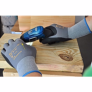 G & F Products 1529XL-DZ Knit Work Gloves, Textured Rubber Latex Coated For Construction, Black, XLarge,Gray