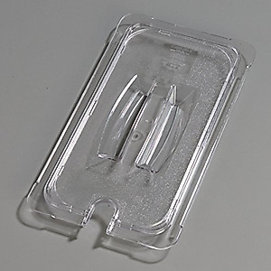 Carlisle FoodService Products 10271U07 StorPlus Third Size Polycarbonate Universal Handled Notched Food Pan Lid, Clear