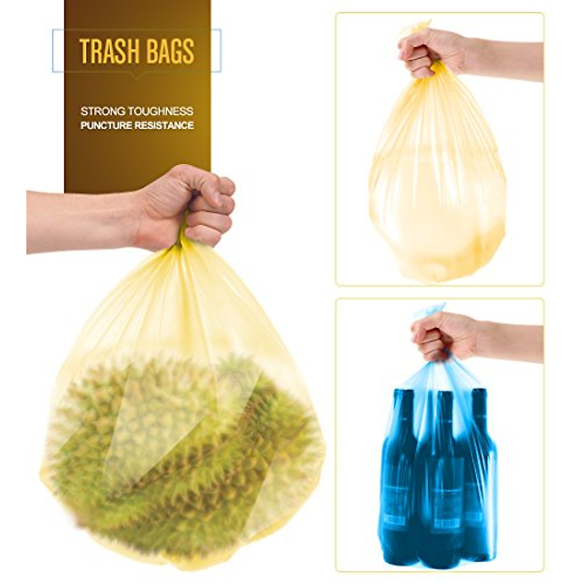 Small Garbage Bags - FORID 4-5 Gallon Trash Bags Durable Trash Can Liners for Home Office Bathroom Bedroom Waste Bin(5 Colors 150 Counts)