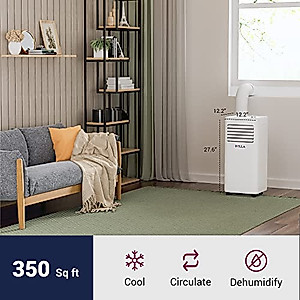DELLA 8000 BTU Smart WiFi Enabled Portable Air Conditioner, Cooling, Dehumidifier & Fan Portable AC Unit w/Remote Control Window Kit, Cools Up To 350 Sq. Ft.