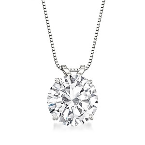 Ross-Simons 4.00 Carat CZ Solitaire Necklace in 14kt White Gold. 18 inches