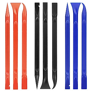 9 Pieces Plastic Scraper Tool, Carbon Fiber Plastic Scraper for Tight Spaces Non-scratch Dish Scraper Cleaning Tool Multipurpose Pen-Shaped Label Scraper for Remove Stickers Labels Paint Oil Stains
