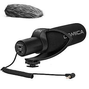 comica CVM-V30PRO Shotgun Microphone Professional Super Cardioid Video Recording Microphone with Wind Muff, Camera Microphone for Canon Nikon Sony DSLR Cameras,Camcorders,iPhone Smartphones