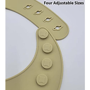 Silicone Baby Bibs with Spill Catcher, Set of 2, Adjustable Waterproof & BPA Free, For Boys And Girls, Babies & Toddlers, Pastel Orange & Yellow