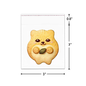 3" x 3" Small Cellophane Bags 300pcs Clear Self Sealing Bags Cello Jewelry Packaging Bags 1 Mil for Earrings Candies Bakery Candle Cookie (12 Sizes to Choose from)