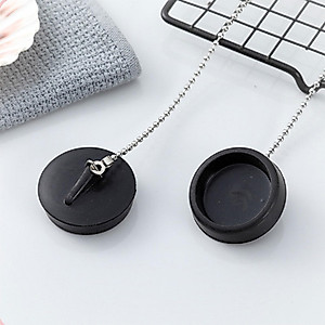 Gllehkt Universal Rubber Bath Plug with Chain Drain Stopper Handy Rubber Bath Plug for Kitchen & Bathroom Sinks 40mm Great