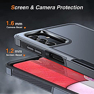 LK for Samsung Galaxy A13 5G Case, Galaxy A13 5G Case with Screen Protector, Dual Layer Heavy Duty Tough Rugged Shockproof Protective Phone Case for Samsung A13 5G, Black