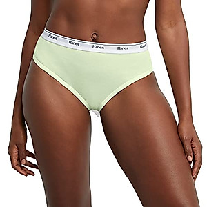 Hanes Women's Originals Panties Pack, Breathable Cotton Stretch Underwear, Fashion Color Mix, 6-Pack Hi-Cuts, X Large