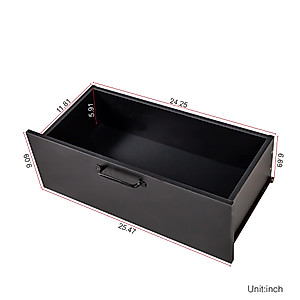 EMKK Hutch Farmhouse Large Storage 71” Pantry Doors, Open Shelves and Drawer for Dining Room,Freestanding Kitchen Cupboard Buffet Cabinet, Black