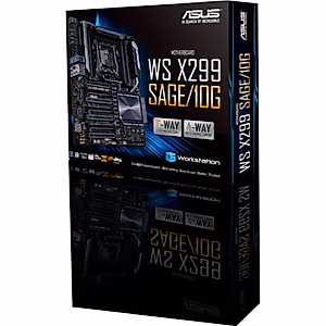 Asus WS X299 SAGE/10G Workstation Motherboard - Intel Chipset - Socket R4 LGA-2066 - SSI CEB - 1 x Processor Support - 128 GB DDR4 SDRAM Maximum RAM - 4.20 GHz O.C, 4.13 GHz O.C, 4 GHz O.C, 3.60 GH