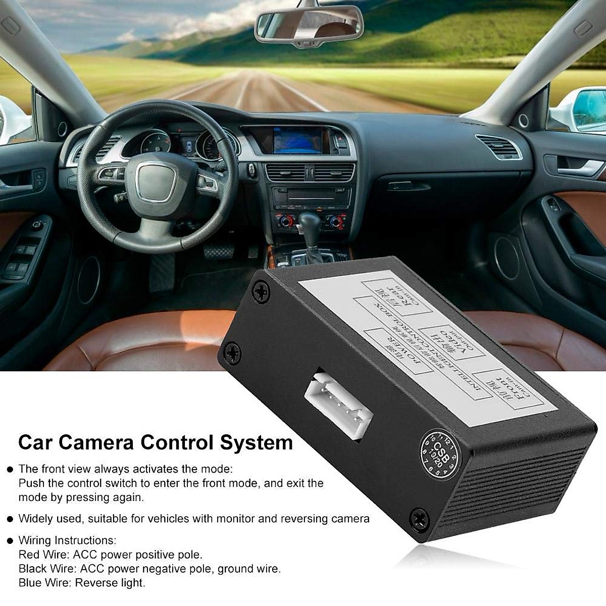 Camera Converter, Smart Car Parking Camera Converter Front Rear View Video Switch Channel Control Box Adapter
