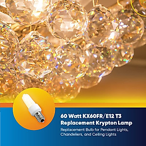 60W 120V Xenon E12 Bulb Replacement for Kichler 5905fst by Technical Precision - T3 Xenon Lamp Replacement - E12 Candelabra Screw Base - Frosted - 2700K Warm White - 1 Pack