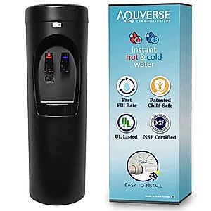 Aquverse Commercial Grade Bottleless Hot & Cold Water Cooler Dispenser with Filter, Black | NSF and UL/Energy Star Certified (A3500-K)