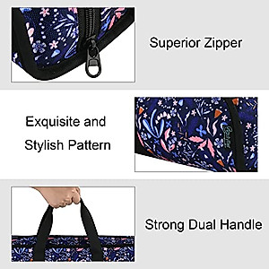 Beautyflier Travel Case for REVLON One-Step Volumizer, Storage Carrying Travel Bag for One Step Root Booster Brush Dryer, One Step Volumizer Storage Case for Hair Dryer and Hot Air Brush(Blue Flowers)