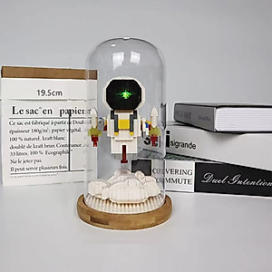 Uvini Building Blocks Astronaut Model with Light STEM Building Toy Micro Blocks for Adults or Teens Gifts Spaceman Mini Blocks Set DIY Bricks Toys 708PCS (Dust-Proof Dome Included) (00864)