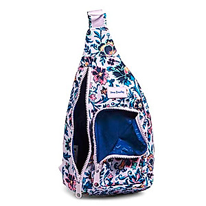 Vera Bradley Women's Recycled Lighten Up Reactive Mini Sling Backpack, Cloud Vine Multi, One Size
