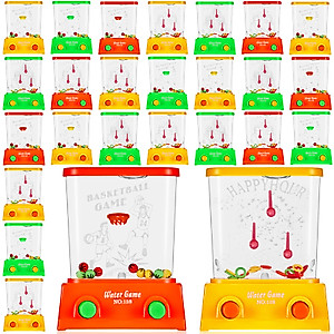 Lewtemi 60 Pcs Water Ring Toss Handheld Game Bulk Mini Water Game Arcade Water Ring Retro Pastime Games Handheld Toys Party Favor Basketball Fun Gifts for Kids Adults,Without Water(Classic)