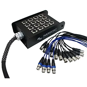 Harmony Audio HA-SB1650 Pro Stage XLR Snake Cable Box 16 Channel - 50 Feet (12 Send, 4 Returns)