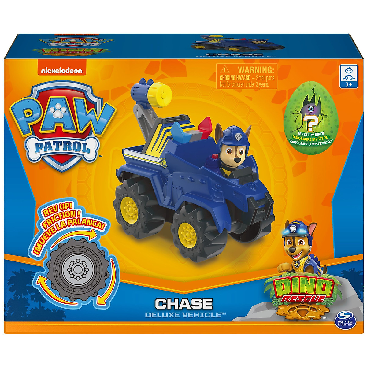 Paw Patrol, Dino Rescue Chase’s Deluxe Rev Up Vehicle with Mystery Dinosaur Figure