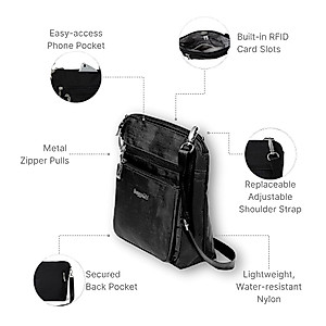 Baggallini Women's Modern Pocket Crossbody, Midnight Blossom Print