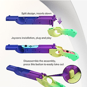 HEATFUN Game Controller Compatible with Nintendo Switch Games Wolfenstein 2: The New Colossus, Big Buck Hunter Arcade - Switch and Other Games - Purple Yellow (1 Pack)