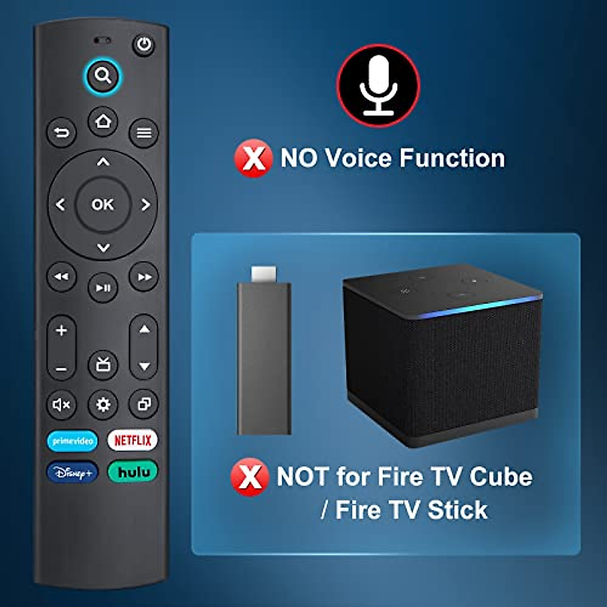 Replacement Remote for All Insignia Fire TVs/Toshiba Fire TVs/AMZ Omni Fire TV/AMZ 4-Series Fire TVs