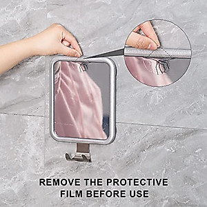 Ettori Shower Mirror with 4 Suctions and Shower Caddy