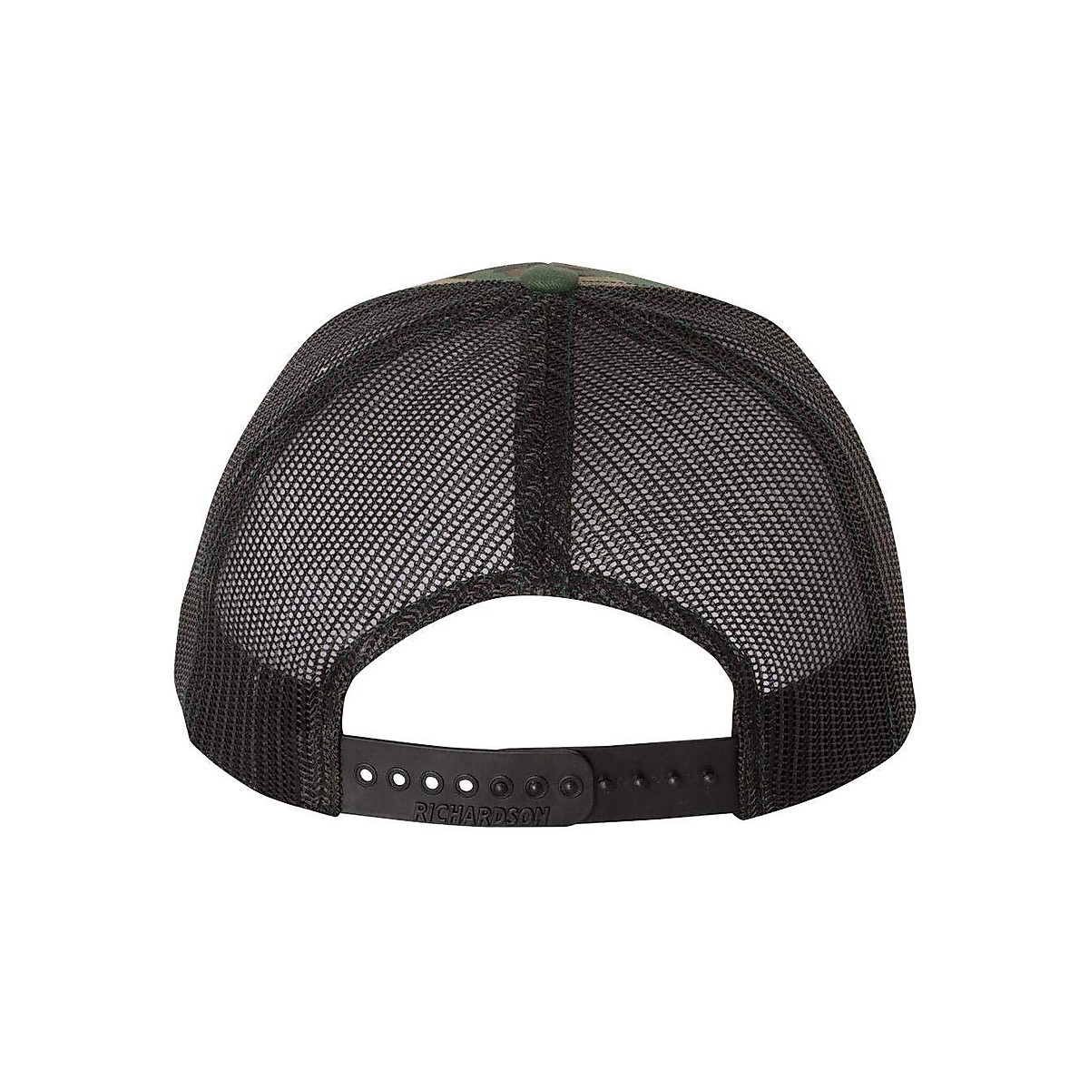 Richardson Patterned Snapback Trucker Cap Adjustable Army Camo/ Black