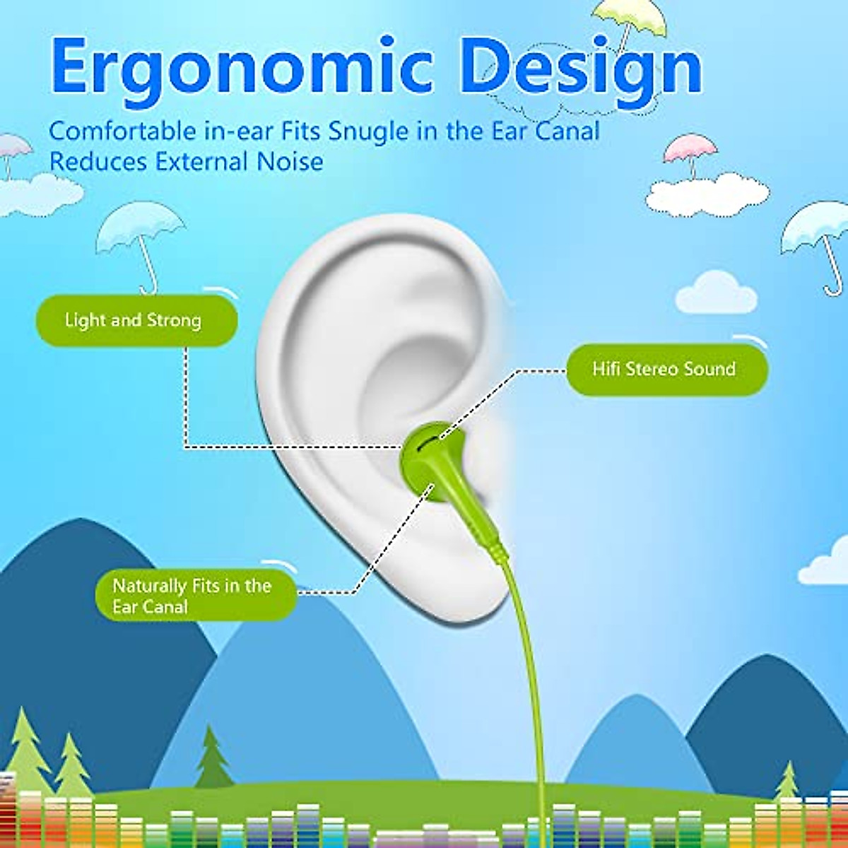 ZXQZYM Bulk Earbuds Headphones 50 Packs for Classroom Kids,Wholesale Multi Colored Earphones Earbuds Headphones Bulk Individually Bagged for Students School Library Museums Hospitals Hotels