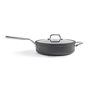 Misen Nonstick Sauté Pan with Lid - 3 QT Deep Frying Pan - Large Nonstick Frying Pan - Glass Lid w/Silicone Rim, Ceramic Outer Coating, Stay Cool Stainless Steel Handles - Versatile Cooking Precision
