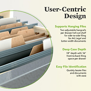 HON Brigade 5 Drawer Lock-800 Series Lateral Office Storage Locking Metal Cabinet 42" W x 18" D-Adjustable Hangrails for A4, legal, Letter Files-Putty