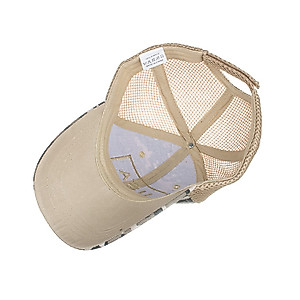 Anna-Kaci Camouflage Trucker Special Tactical Operator Forces USA Flag Patch Baseball Cap, Grey camo, OneSize