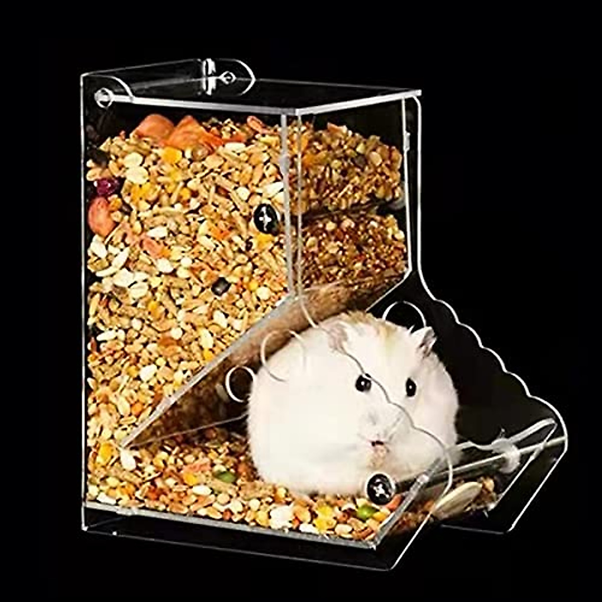 Qielie Hamster Feeder,Automatic Food Dispenser Plastic Bowl,Suitable for Feeding Hamsters, Guinea Pigs, Pigeons, Parrots, Hedgehog,and Other Small Animals (400ml)