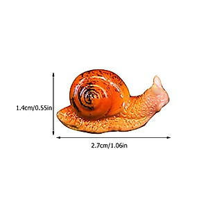 10pcs Snail Miniature Animal Figurine Ornament Tiny Snails Statues Bonsai Aquarium Decorations Micro Landscape Mini Snail Figures for DIY Micro Landscape Decors