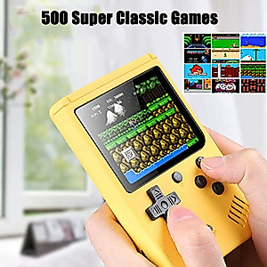 Retro Handheld Game Console with Protector Case, 400 Free Classical FC Games Support for Connecting TV & Two Players, Portable Video Game Gifts for Adults & Kids 8-12 90s Retro Toys (Blue)