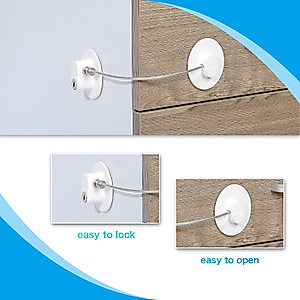 8 Pieces Refrigerator Locks for Children Adults with 10 Keys, Fridge Lock, Freezer Door Safety Cabinet Lock and Child Safety Cabinet Locks with Strong Adhesive (White)