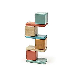 8 Piece Tegu Pocket Pouch Magnetic Wooden Block Set, Sunset