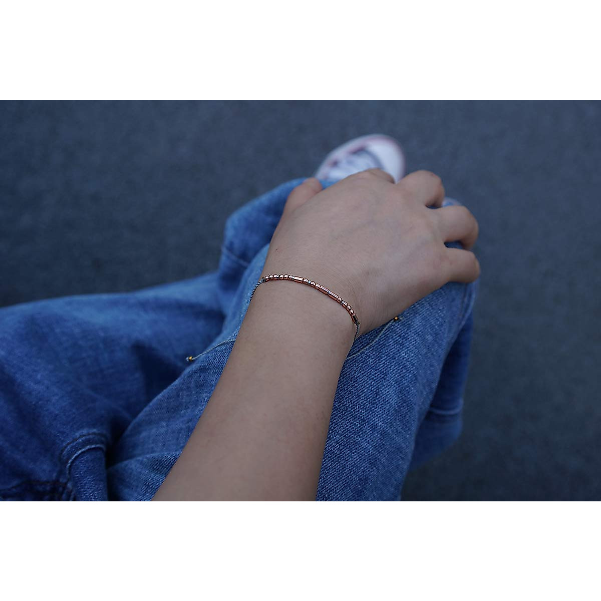 RareLove Godmother Morse Code Bracelets Birthday Christmas Christen Gift For Women Rose Golden Beads String Bracelet