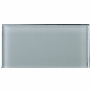 Tenedos Ice Mist Glossy 3x6 Blue Grey Glass Wall Tile Backsplash for Bathroom, Shower, Kitchen, Fireplace, Accent decor (1 Sqft - 8 Pieces)