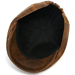 ililily New Men¡¯s Flat Cap Vintage Cabbie Hat Gatsby Ivy Caps Irish Hunting Hats Newsboy with Stretch fit - 001-1, Light Brown