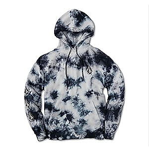 Volcom Mens Deadly Stones Fleece Pullover Hooded Sweatshirt, Multi Tie Dye, X-Large US