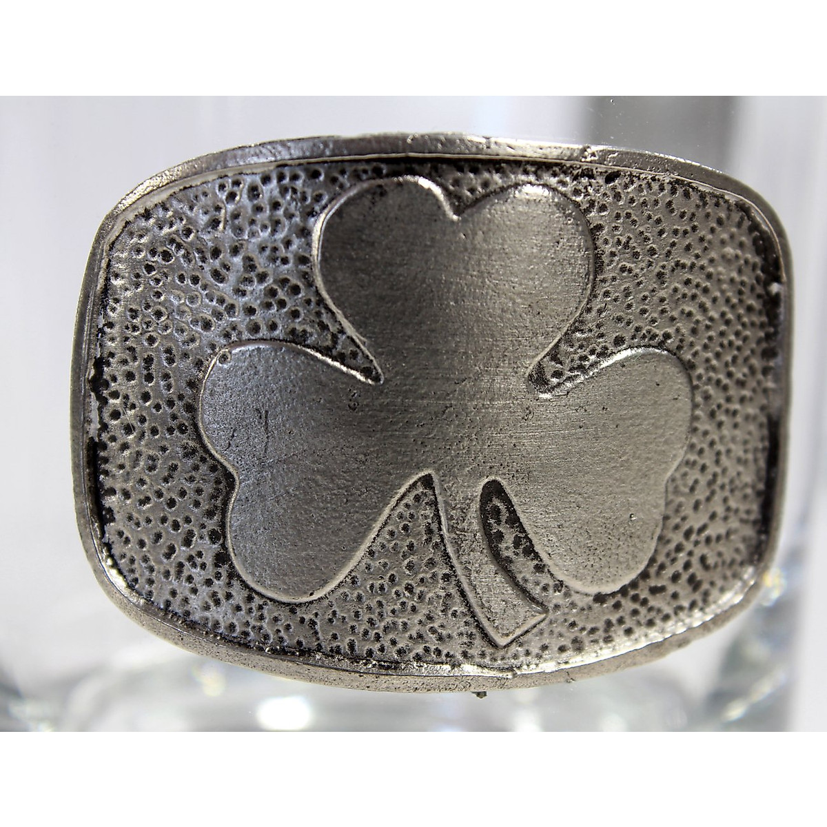 Shamrock Irish Whiskey Glasses Pewter Set of Two Made in Ireland