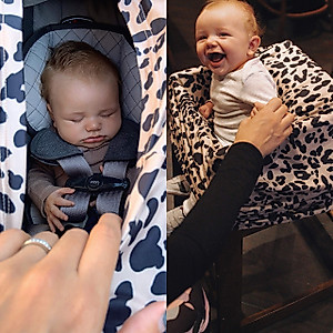 Nursing Cover Carseat Canopy-Multi-USE Soft Stretchy Car Seat Covers for Nursing Scarf, Breast Feeding, High Chair, Shopping Cart Cover, Park Swing, Changing Table Cover-Girl or Baby Boy-Cheetah Print